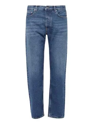 Off-White Logo Patch Straight Leg Jeans - Blue