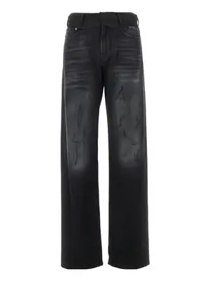 MAISON MARGIELA Contrast Waist Straight-leg Jeans - Blue