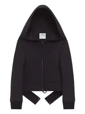 COURREGES Zip-up Hooded Cocoon Jacket - Black