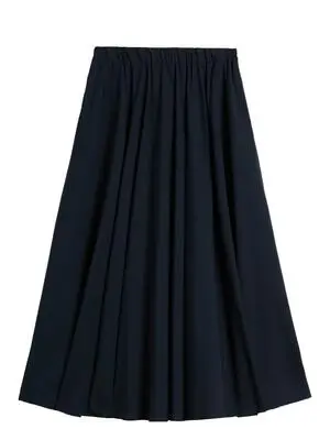 Aspesi Stretch Poplin Midi Skirt - Black