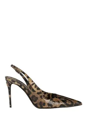 DOLCE & GABBANA Dolce & Gabbana Leopard-Printed Pointed-Toe Slingbacks