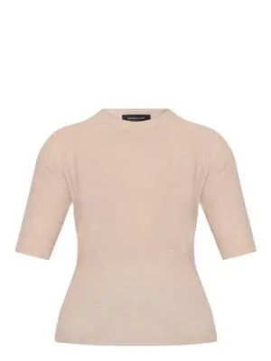 Fabiana Filippi Sequin Embellished Knitted Jumper With Crew Neck - Beige