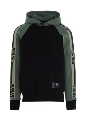 Fendi Ff Stripe Panelled Hoodie - Black