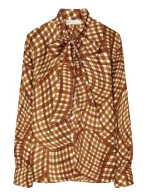 TORY BURCH Tory Burch Abstract Pattern Print Silk Blouse