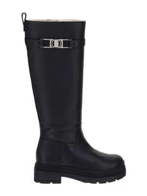 FERRAGAMO Vara Chain Knee-high Boots - Black