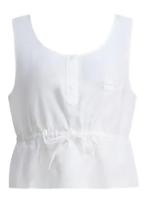 Miu Miu Miu Miu Sleeveless U-Neck Button-Front Drawstring Top No