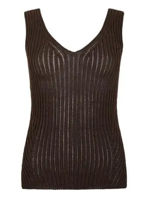 Max Mara Vicini Sleeveless Knitted Top - Black