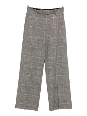 CIRCOLO 1901 Belt Loop Wide-leg Pants With Check Pattern - Gray