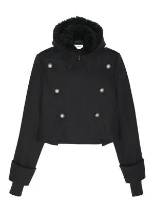 SAINT LAURENT Saint Laurent Military Coat In Wool Felt And Shearling