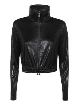 JOHN RICHMOND John Richmond Cropped Half-Zip Top With Adjustable Drawstring