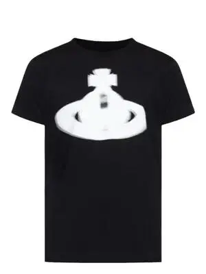 VIVIENNE WESTWOOD Saturn Logo T-shirt - Black