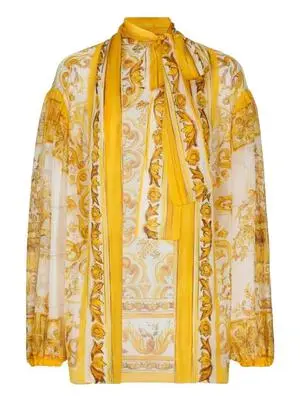 Dolce & Gabbana Majolica Print Blouse - Nude