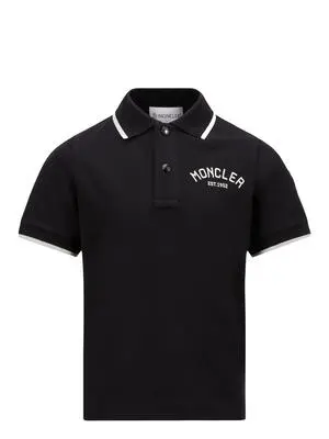 Moncler Logo-embroidered Short-sleeved Polo Shirt - Black