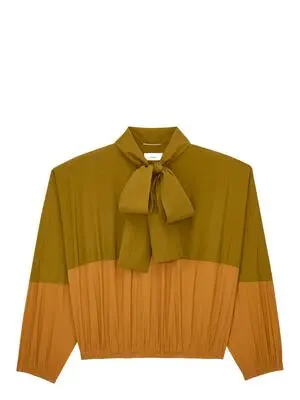 Saint Laurent Cassandre Color-blocked Windbreaker - Green