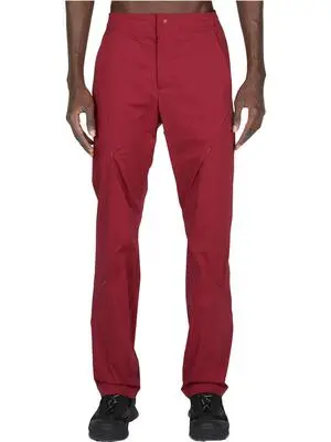 POST ARCHIVE FACTION (PAF) Pleated Zipper Casual Pants - Red