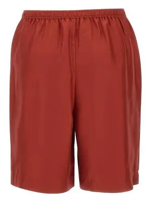 LOULOU STUDIO Wide Leg Elastic Waist Shorts - Tomato Red