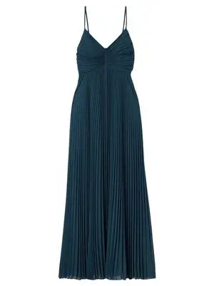 Diane Von Furstenberg Sleeveless Pleated Maxi Dress - Blue
