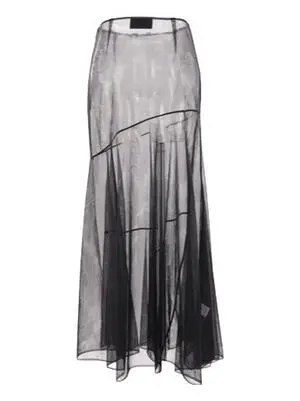 Simone Rocha Flared Tulle Midi Skirt - Gray