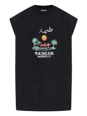 Vetements Graphic Printed Sleeveless T-shirt - Black