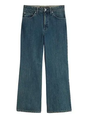 JIL SANDER Flared Cropped Jeans - Blue