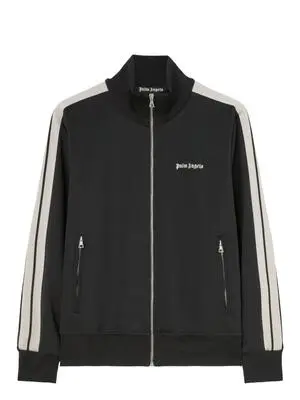 Palm Angels Logo Embroidered Track Jacket - Black