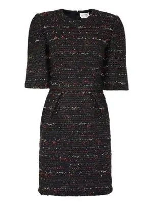 ALEXANDER MCQUEEN Alexander McQueen Black Tweed Waist Dress