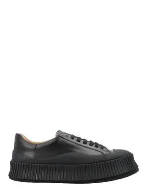 JIL SANDER Round Toe Low Top Sneakers - Black