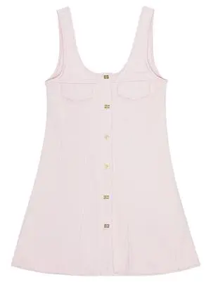 GANNI Sleeveless Mini Dress With Front Pockets - Pink