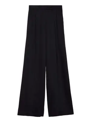 Max Mara Wide Leg Pleated Trousers - Black