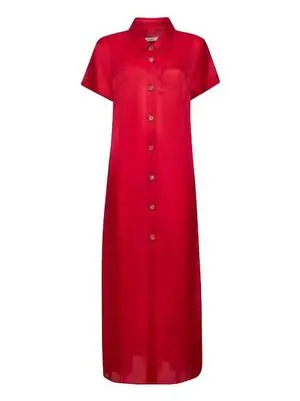 Khaite Effy Maxi Dress - Red
