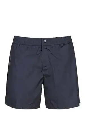 Moncler Elasticated Waist Shorts With Logo Detail - Blue
