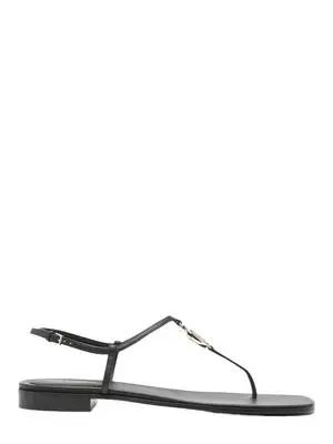 Gucci Logo Plaque Thong Sandals - Black