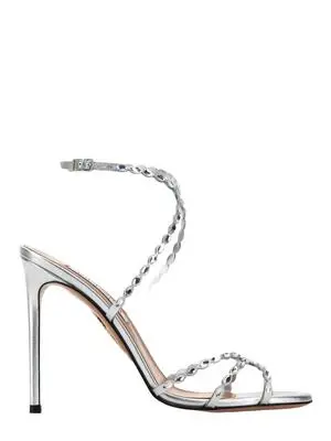 AQUAZZURA 85mm Love Struck Crystal-embellished Sandals - Silver