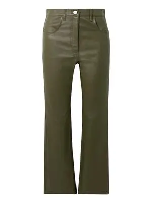 JOSEPH Duke Leather Casual Pants - Green