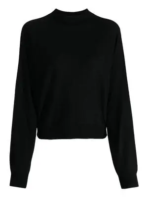 Theory Mock Neck Knitted Jumper - Black