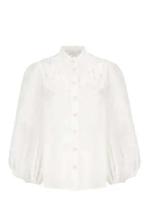 ZIMMERMANN Zimmermann Floral Embroidered Ramie Shirt