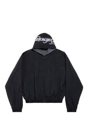 Balenciaga Reversible Tracksuit Jacket With Cursive Logo - Black