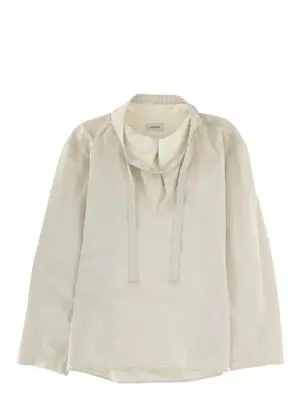 LEMAIRE Long Sleeve Drawstring Blouse - White