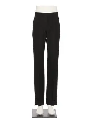 Valentino Garavani Pleat Detailed Turn-up Hem Pants - Black