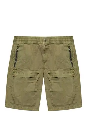 DIESEL® Cotton Cargo Shorts With Zipper Pockets - Green