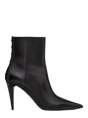 Valentino Garavani Rockstud Pointed Toe Heeled Boots - Black