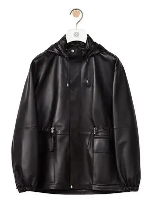Loewe Hooded Nappa Leather Jacket - Black