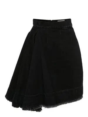 Alexander McQueen A-line Mini Skirt With Frayed Hem - Black