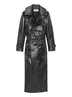 SAINT LAURENT Saint Laurent Double-Breasted Belted Trench Coat