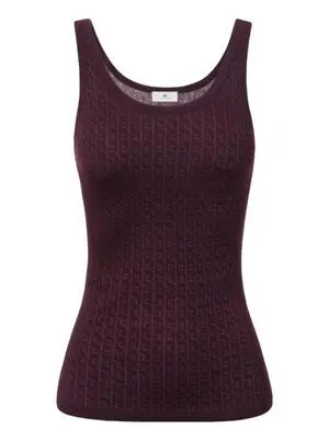 Elisabetta Franchi Logo Print Sleeveless Top - Black