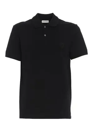 Alexander McQueen Polo Shirt With Skull Pattern - Black