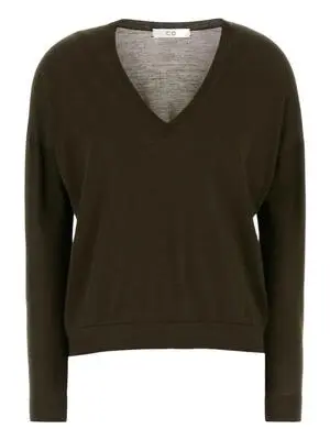 Co Cropped V-neck Sweater - Black