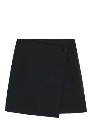 BY MALENE BIRGER Asymmetric Buttoned Miniskirt - Black