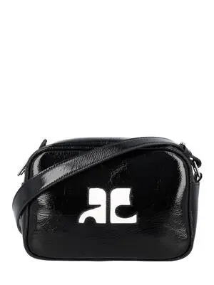 COURREGES Reedition Naplack Logo Patch Mini Shoulder Bag - Black