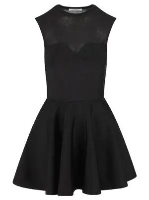 Givenchy Sleeveless Round Neck Dress With Ruffled Hem - Black